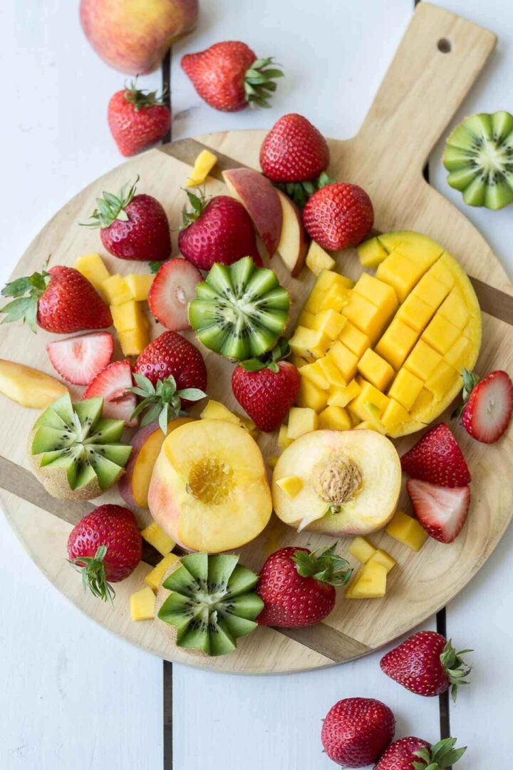 Healthy Fruit Salsa with Cinnamon Sugar Pita Chips | What Molly Made