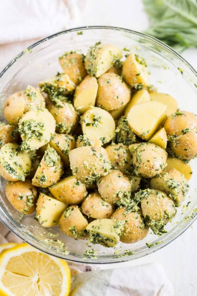 Crispy Roasted Pesto Potatoes | What Molly Made