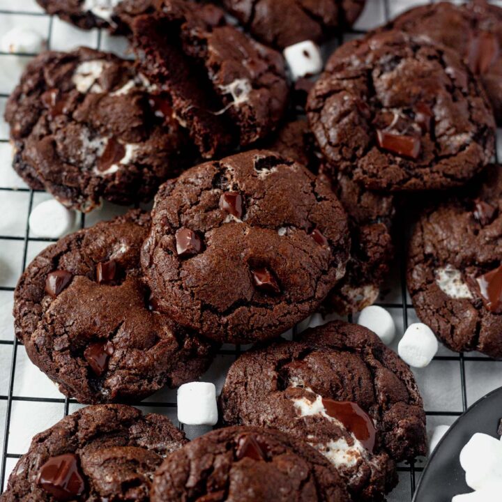 Double Chocolate Chunk Marshmallow Cookies - What Molly Made