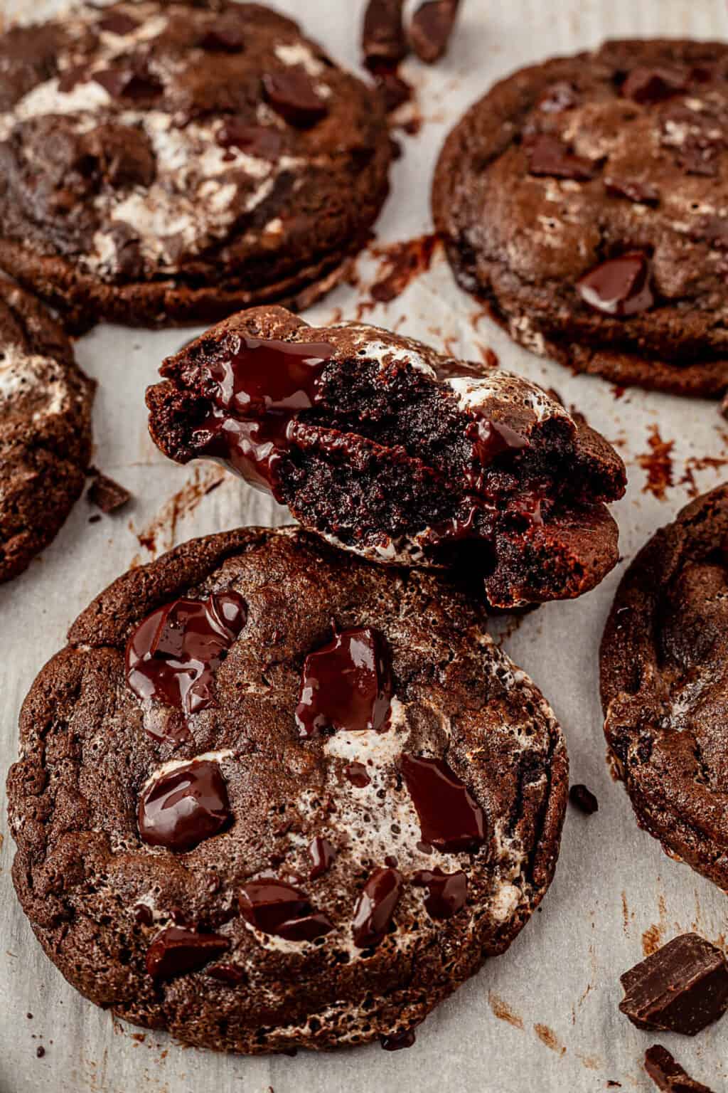 Chocolate Marshmallow Cookies (Thick and Chewy!)