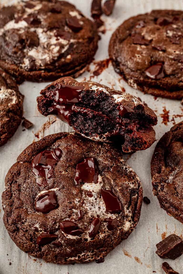Chocolate Marshmallow Cookies (Thick and Chewy!)