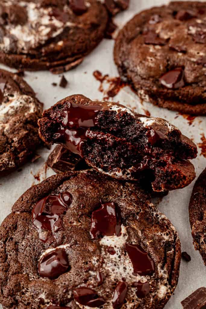 Chocolate Marshmallow Cookies (Thick and Chewy!)