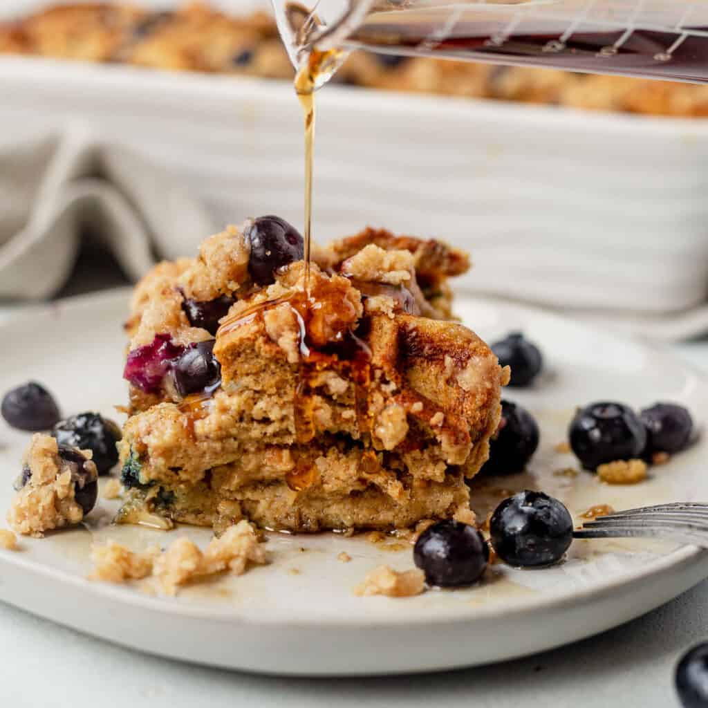 Overnight Blueberry Waffle Casserole | What Molly Made