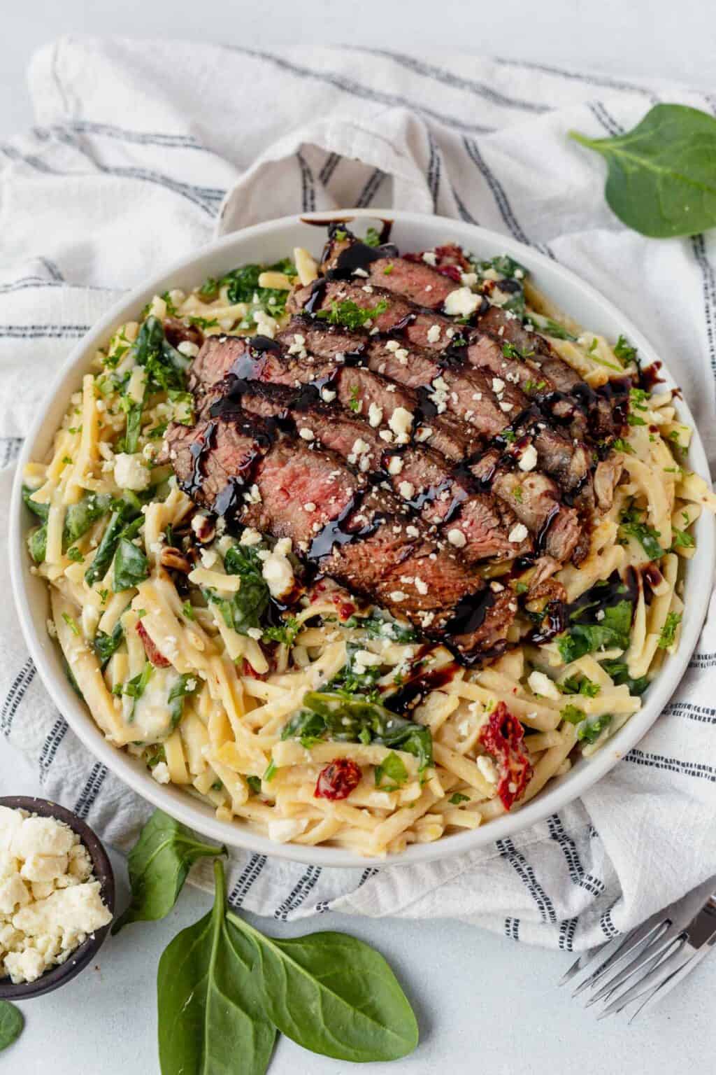 The Best Creamy Steak Pasta Alfredo Recipe | What Molly Made