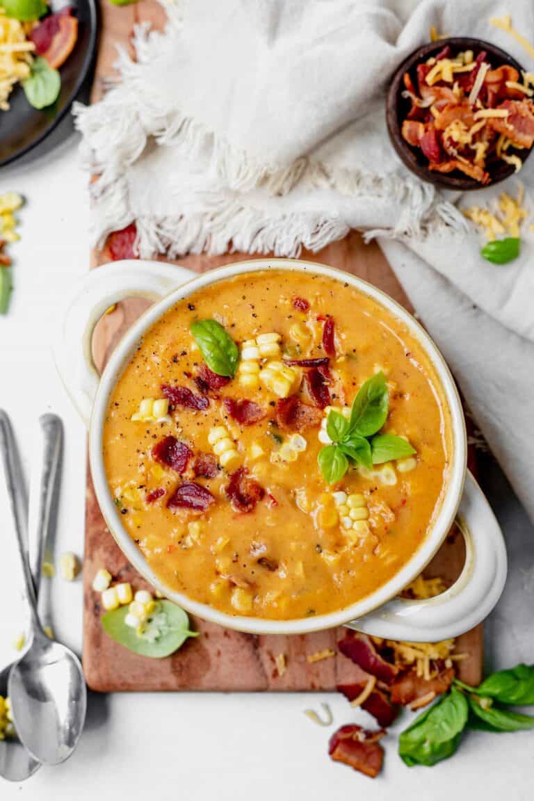 Instant Pot Corn Chowder with Bacon and Basil | What Molly Made