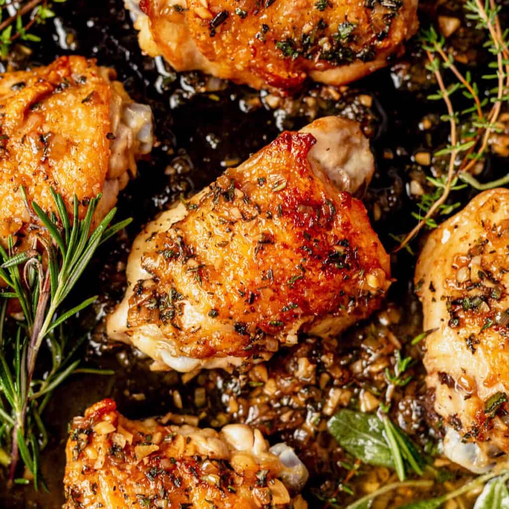 Crispy Cast Iron Skillet Chicken Thighs | What Molly Made