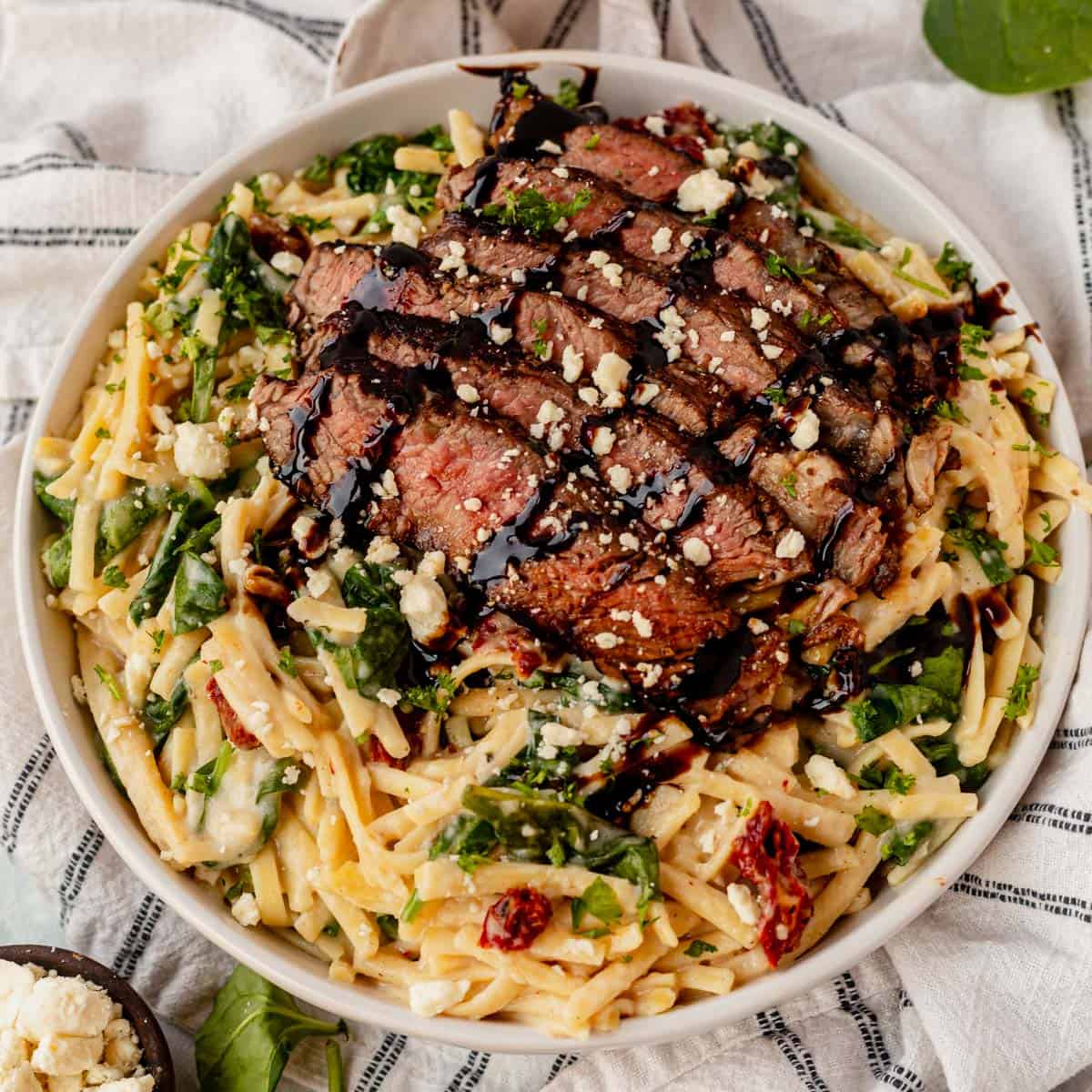 The Best Creamy Steak Pasta Alfredo Recipe | What Molly Made