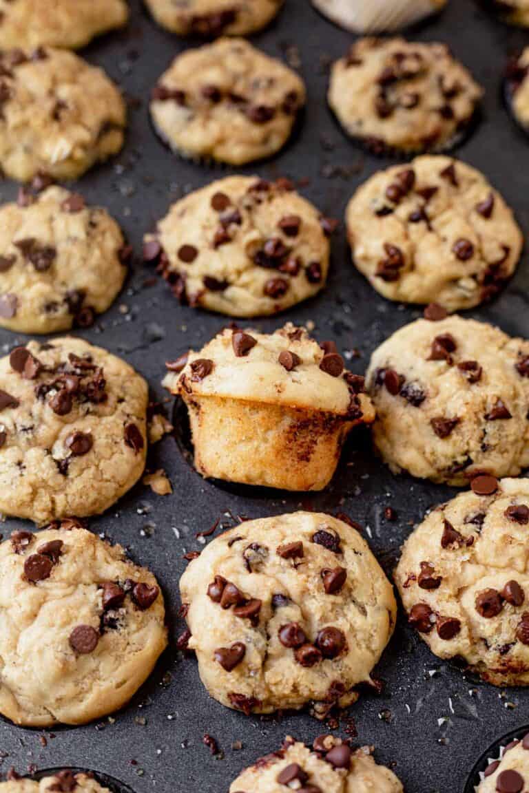 Easy Mini Chocolate Chip Muffins with Greek Yogurt