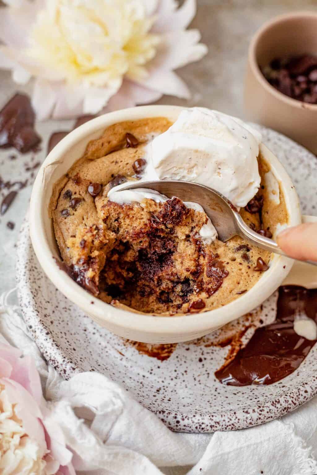 Easy Chocolate Chip Mug Cake in the Microwave