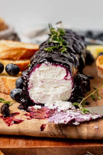 Fresh Blueberry Vanilla Goat Cheese Log (Easy Appetizer!)