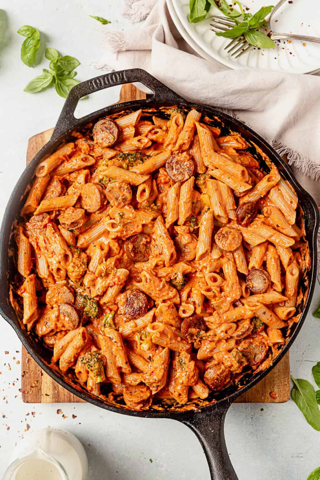 Creamy Italian Chicken Sausage Pasta with Broccoli