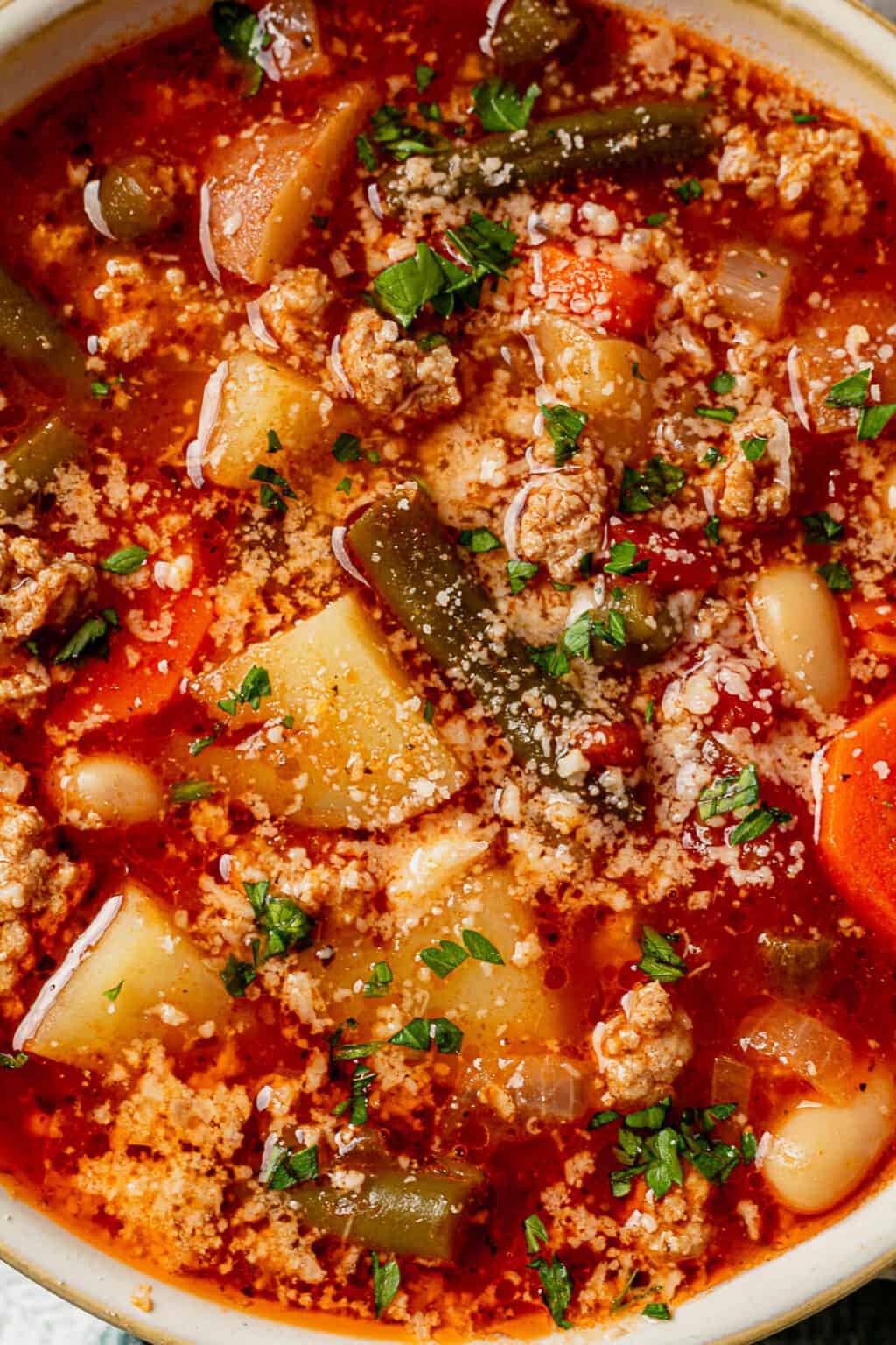 Italian Ground Turkey Vegetable Soup (30 Minutes!)
