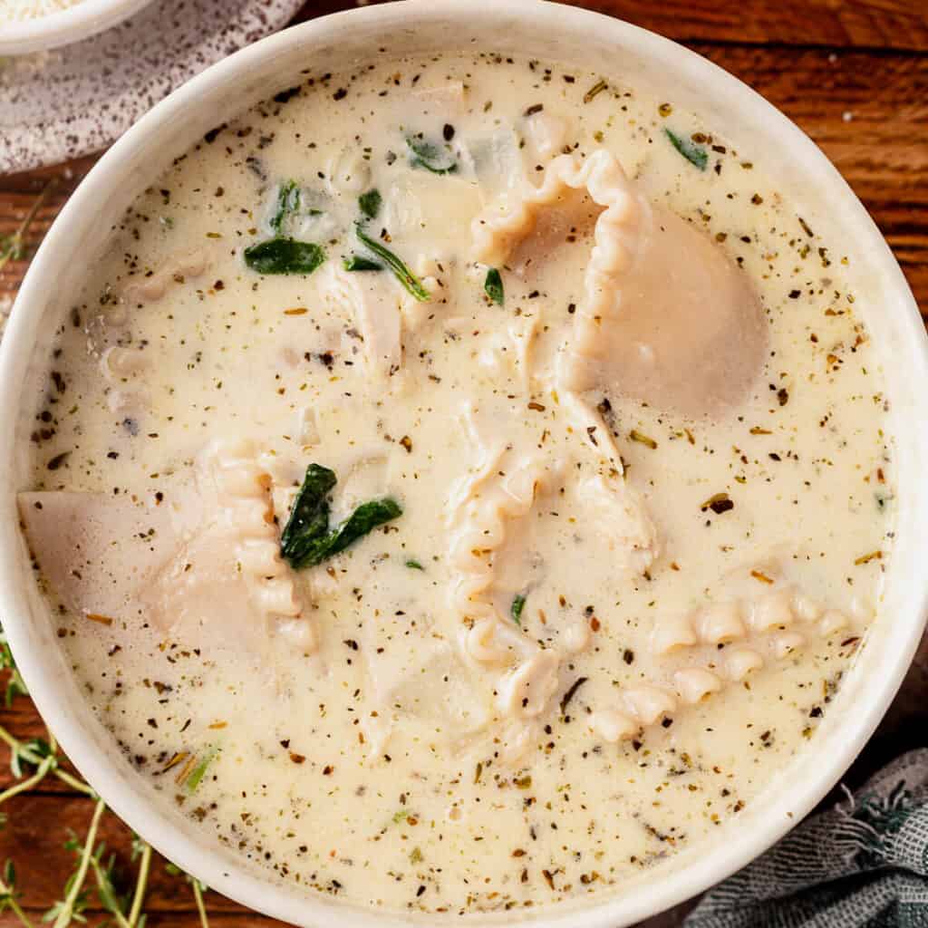 Creamy White Chicken Lasagna Soup (One Pot Recipe)