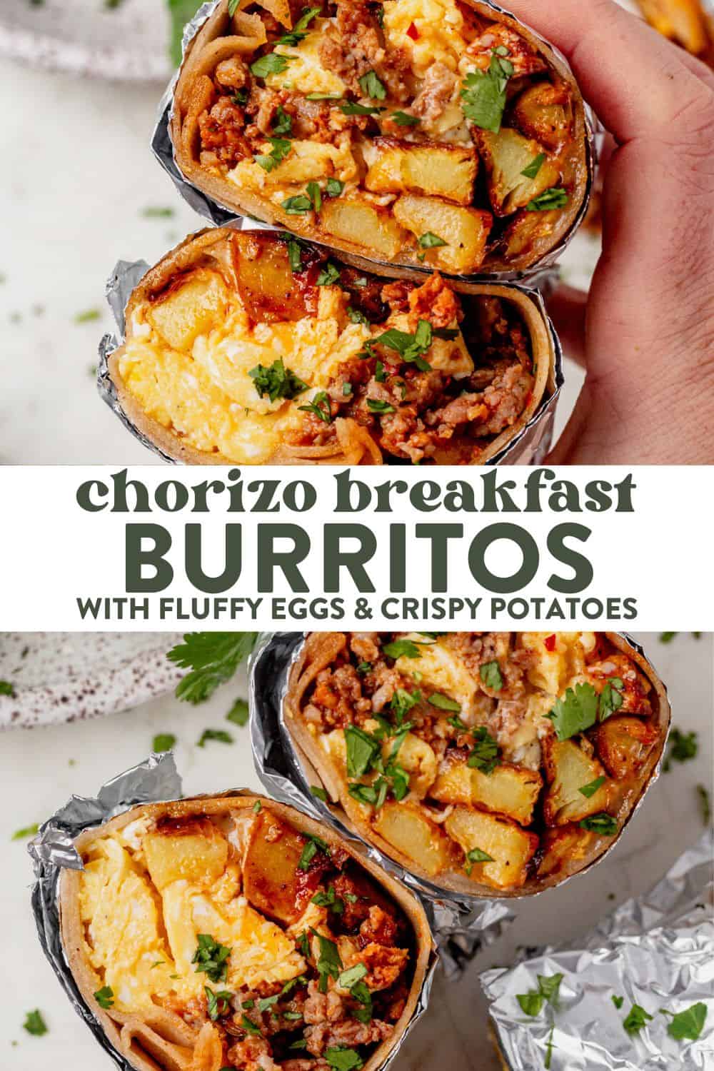 Chorizo Breakfast Burritos with Potatoes and Eggs