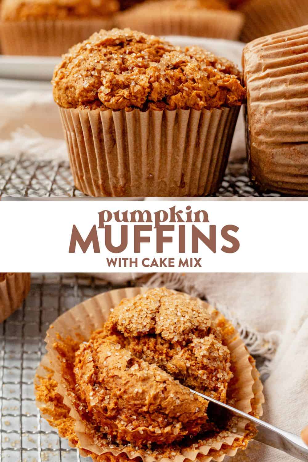Easy 2-Ingredient Pumpkin Muffins With Cake Mix