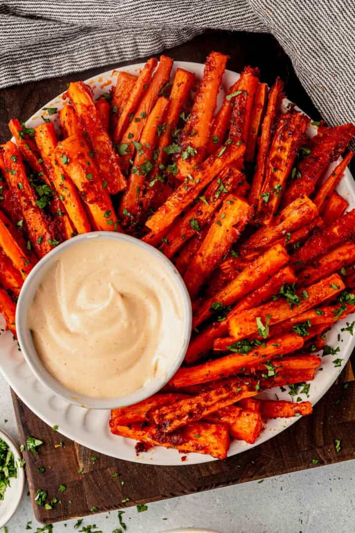 Crispy Carrot Fries Recipe (Baked or Air Fried) | What Molly Made