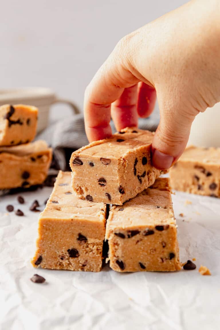 No Bake Chocolate Chip Cookie Dough Protein Bars