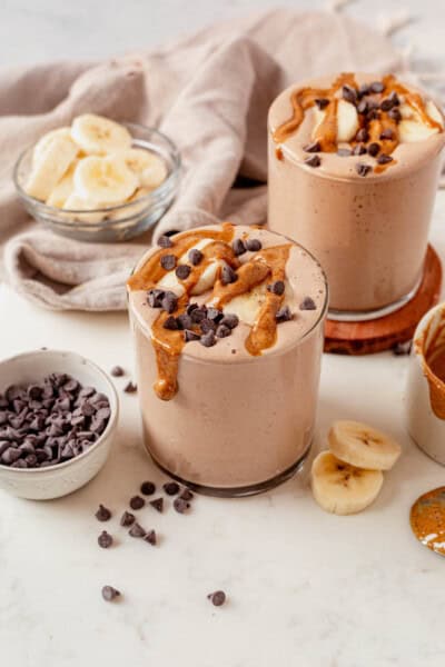 Chocolate Peanut Butter Protein Smoothie | What Molly Made