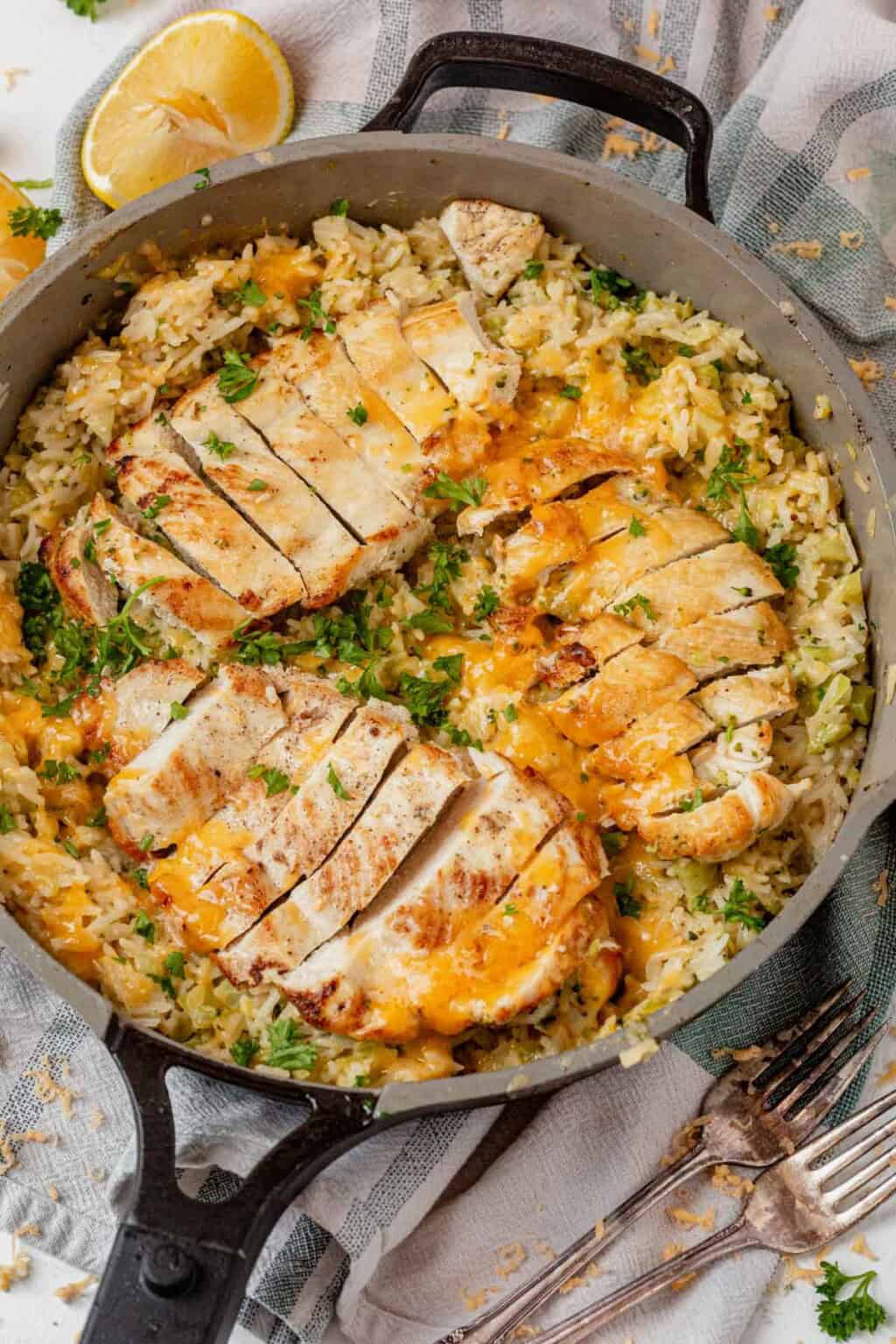 One Pot Cheesy Chicken Broccoli and Rice | What Molly Made