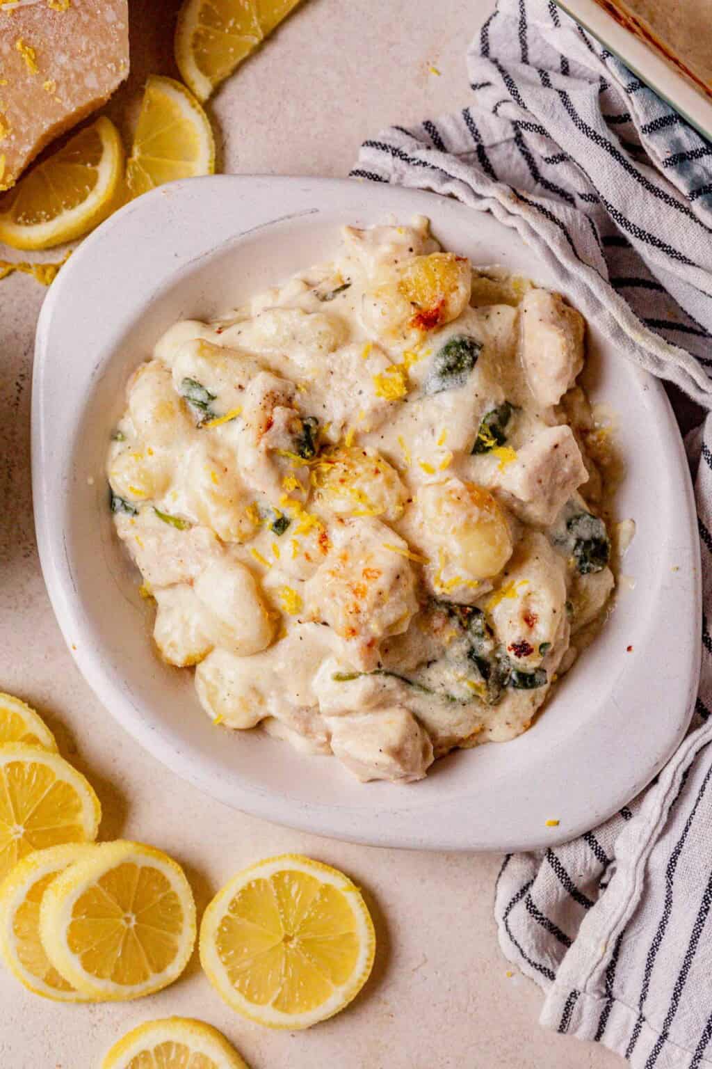 Easy Lemon Chicken Gnocchi (Dump & Bake)